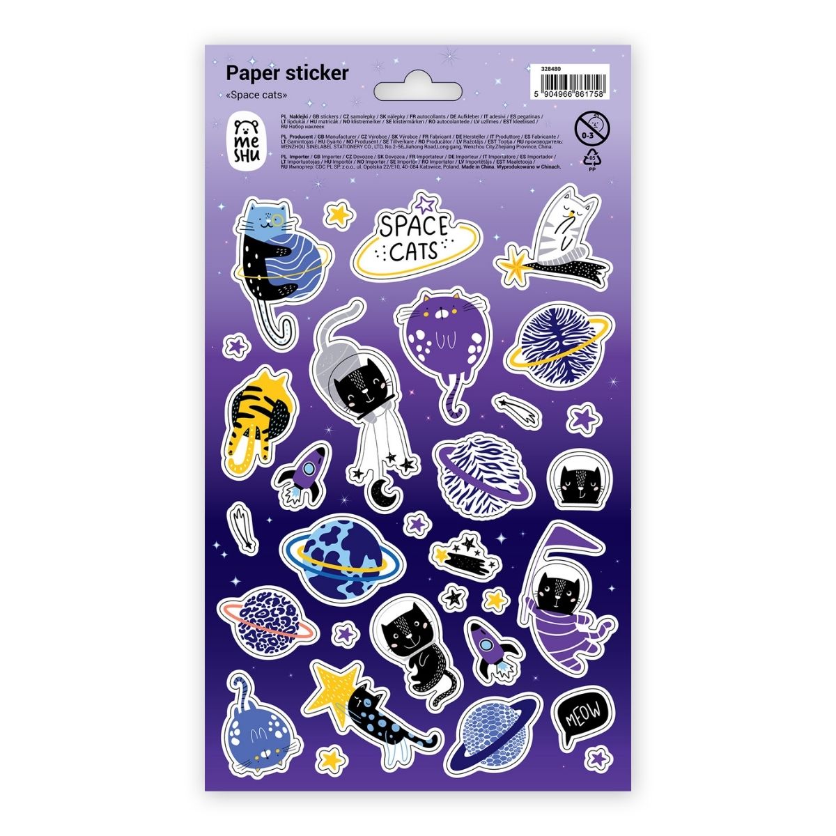 Stikeri MESHU Space Cats | Knjižara Prima