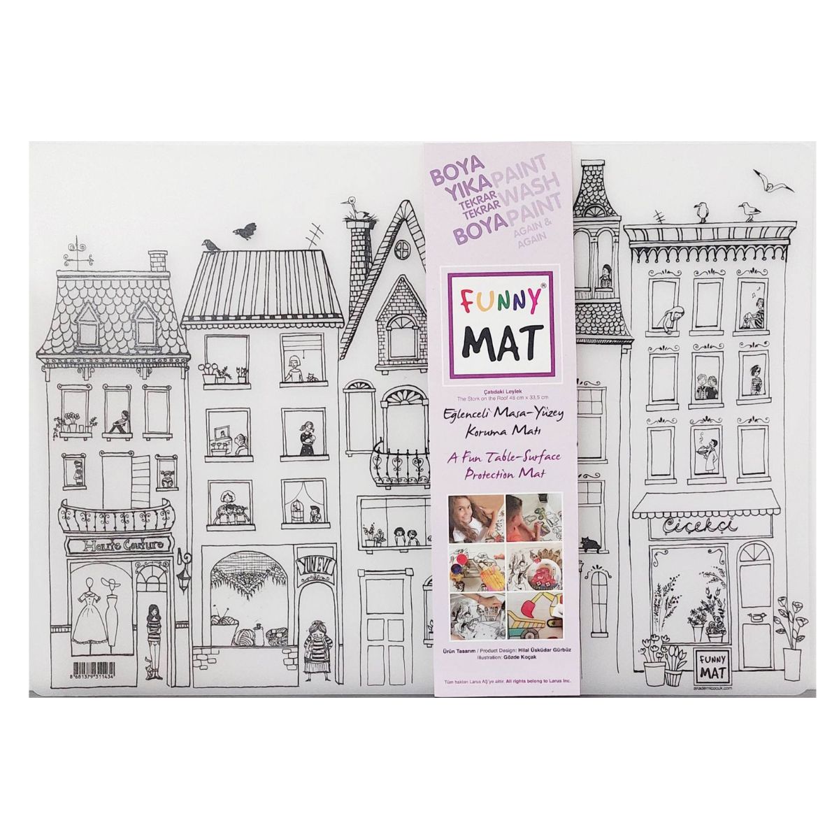 Podmetač za sto bojanka FUNNY MAT grad | Knjižara Prima