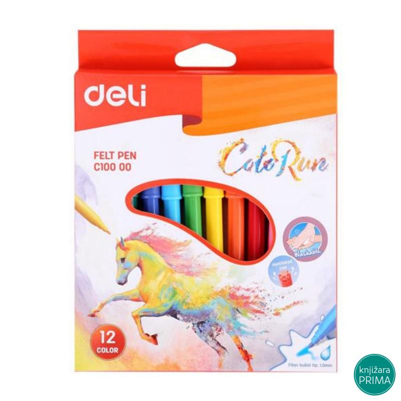 Flomasteri 12 DELI Color Run | Knjižara Prima