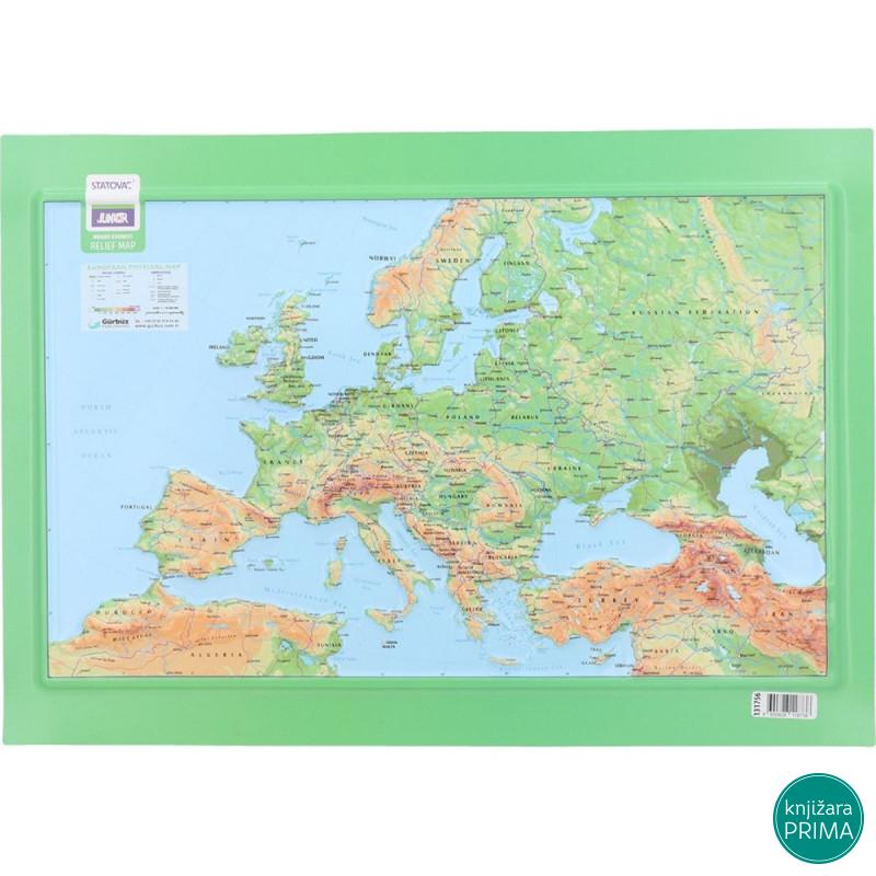 Reljefna mapa A3 JUNIOR Evropa | Knjižara Prima